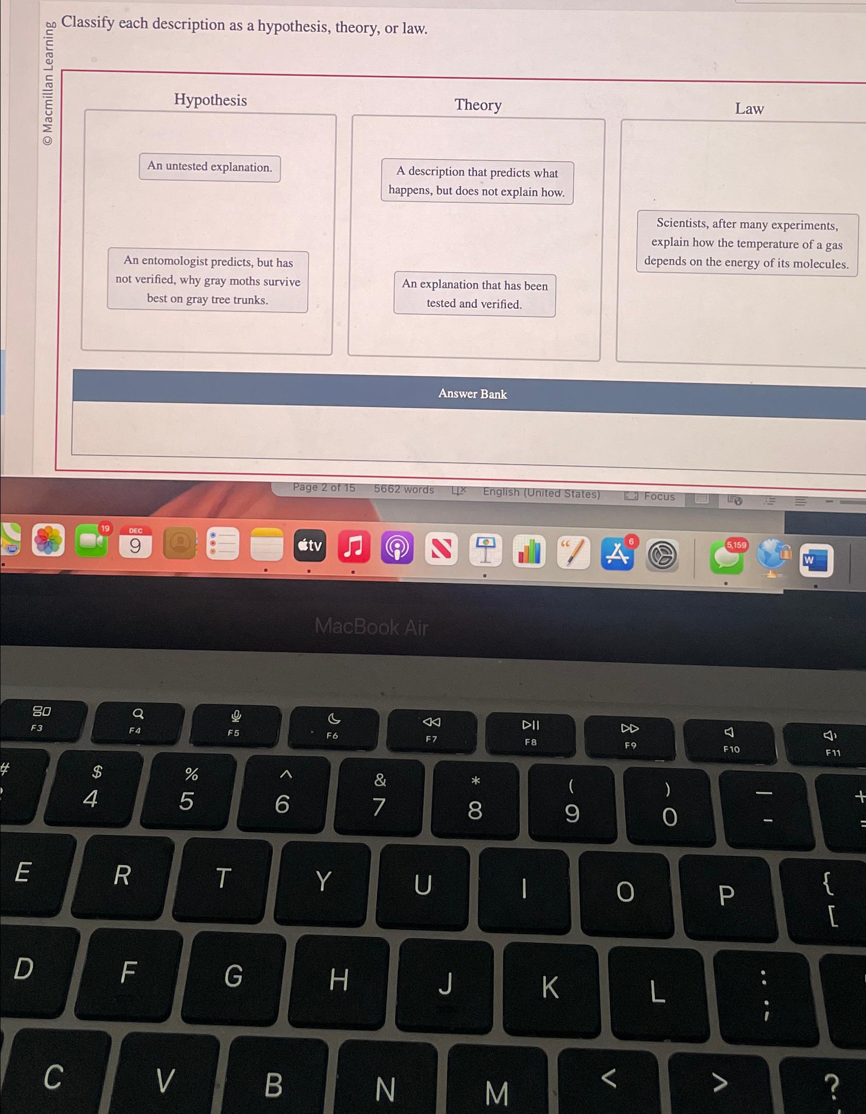 Solved Classify each description as a hypothesis, theory, or | Chegg.com