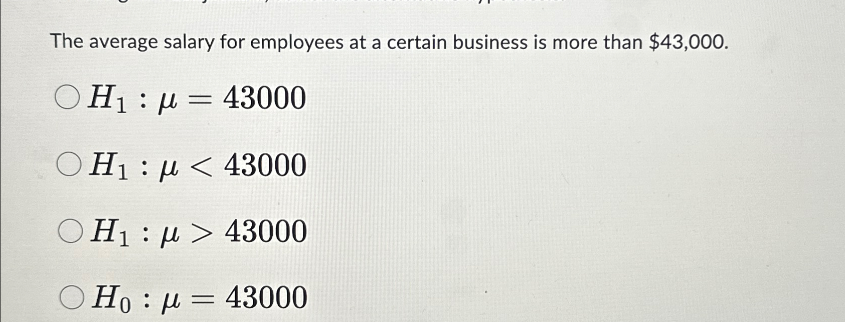 Solved The average salary for employees at a certain | Chegg.com