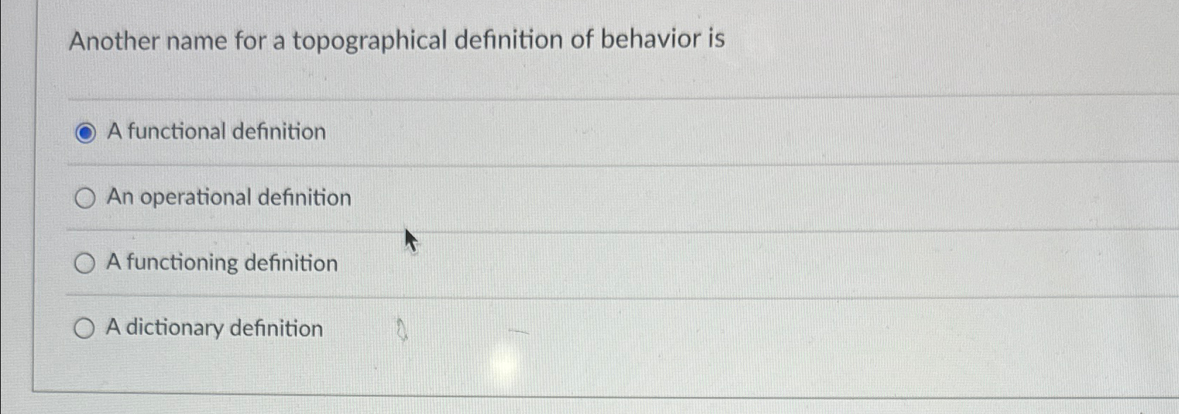 Solved Another name for a topographical definition of | Chegg.com