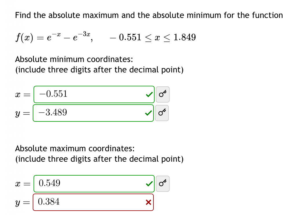 Solved Find the absolute maximum and the absolute minimum | Chegg.com