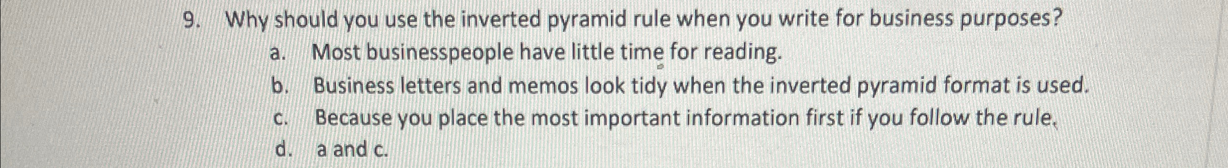 Solved Why should you use the inverted pyramid rule when you | Chegg.com