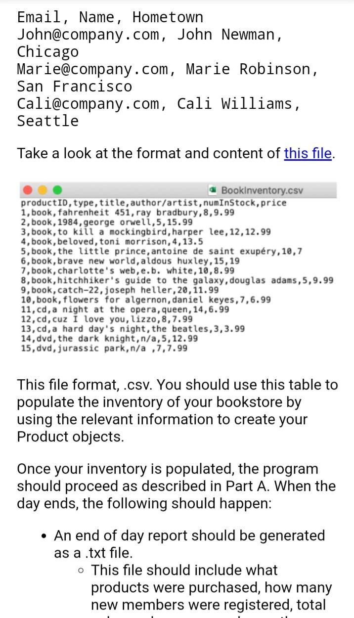 Solved Part A - Inheritance & Abstraction - Your system | Chegg.com