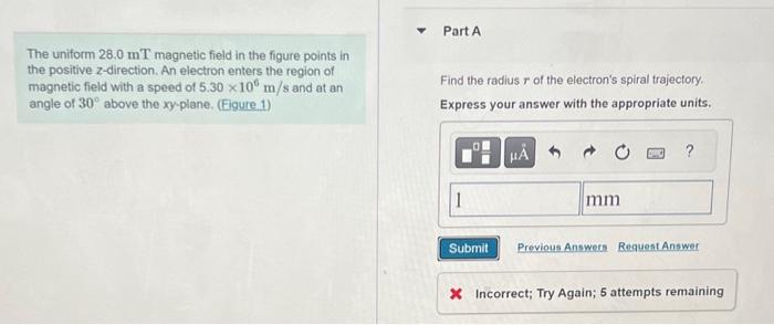 Solved The uniform 28.0 mT magnetic field in the figure | Chegg.com