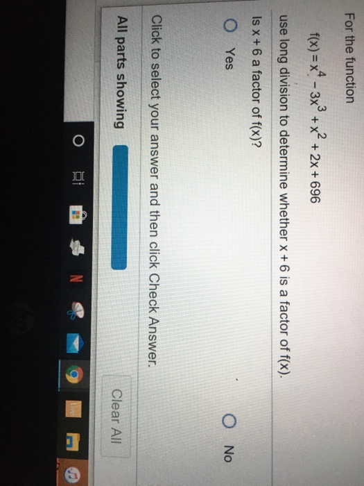 Solved For the function f(x) = x - 3x2 + x² + 2x+696 use | Chegg.com