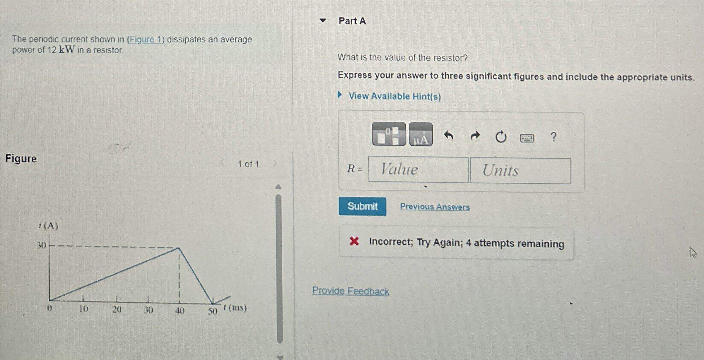 Solved The periodic current shown in (Figure 1) ﻿dissipates | Chegg.com