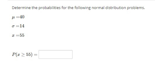 Solved Determine the probabilities for the following normal | Chegg.com