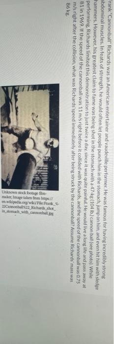 Solved Frank "Cannonball Richards was an American | Chegg.com