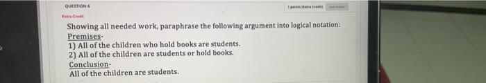 Solved QUESTIONS Extra Showing all needed work, paraphrase | Chegg.com