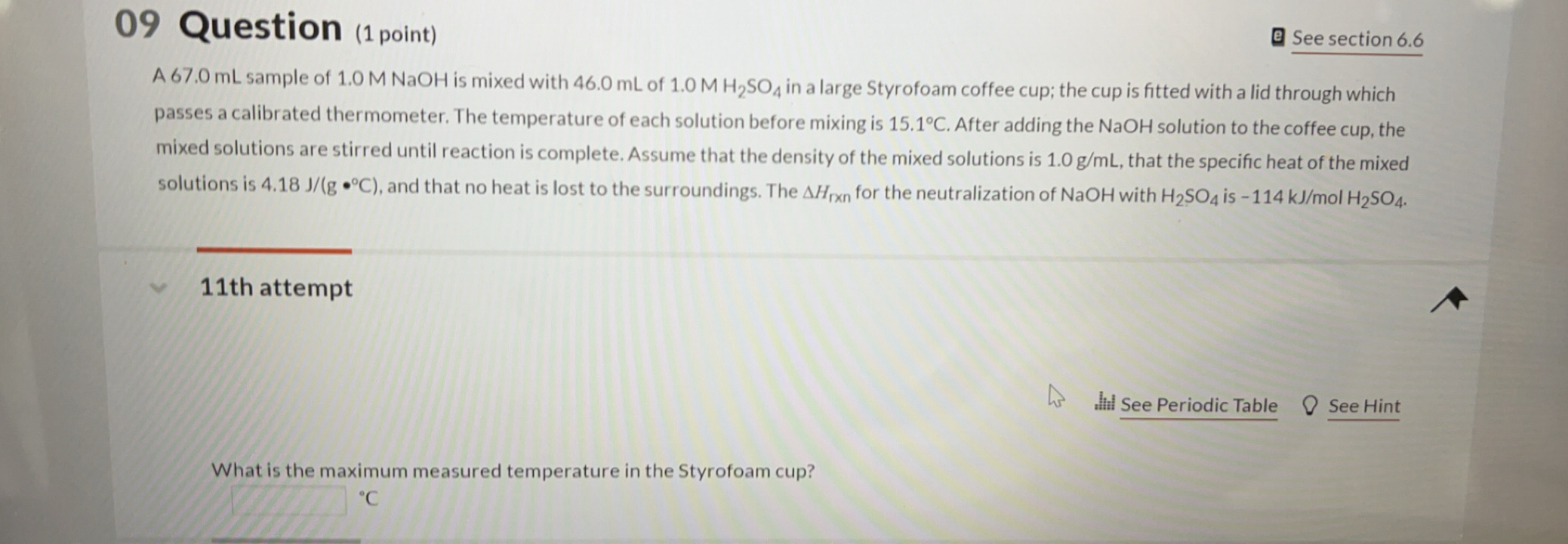 Solved 09 ﻿Question (1 ﻿point)A 67.0 ﻿mL sample of 1.0 ﻿M | Chegg.com