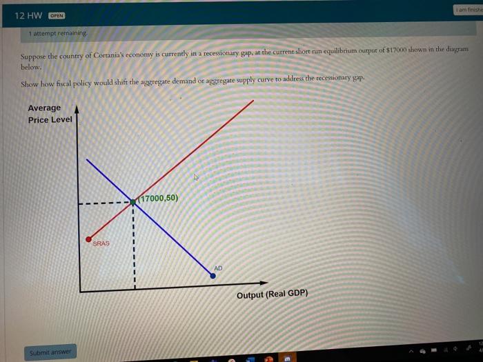 Solved 12 HW OPEN attempt remaining Suppose the country of | Chegg.com