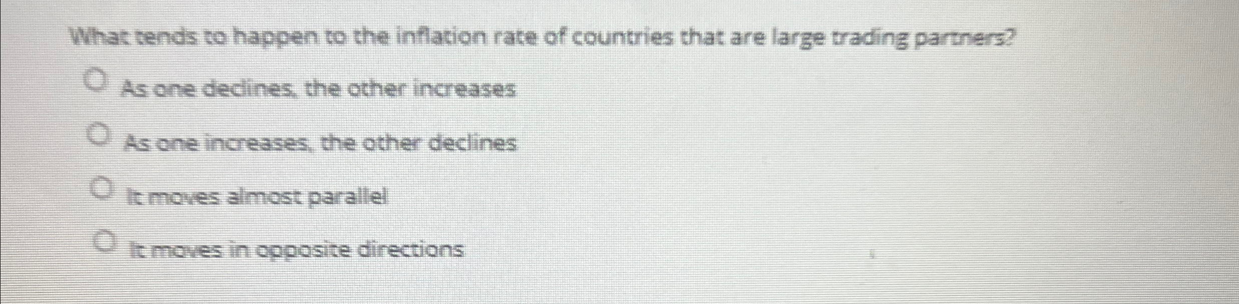 Solved What tends to happen to the inflation rate of | Chegg.com