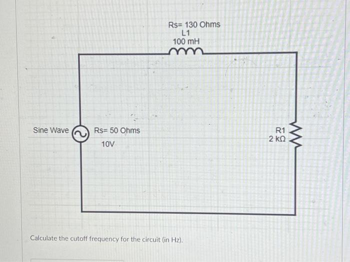 Calculate the cutoff frequency for the circuit (in Hz | Chegg.com