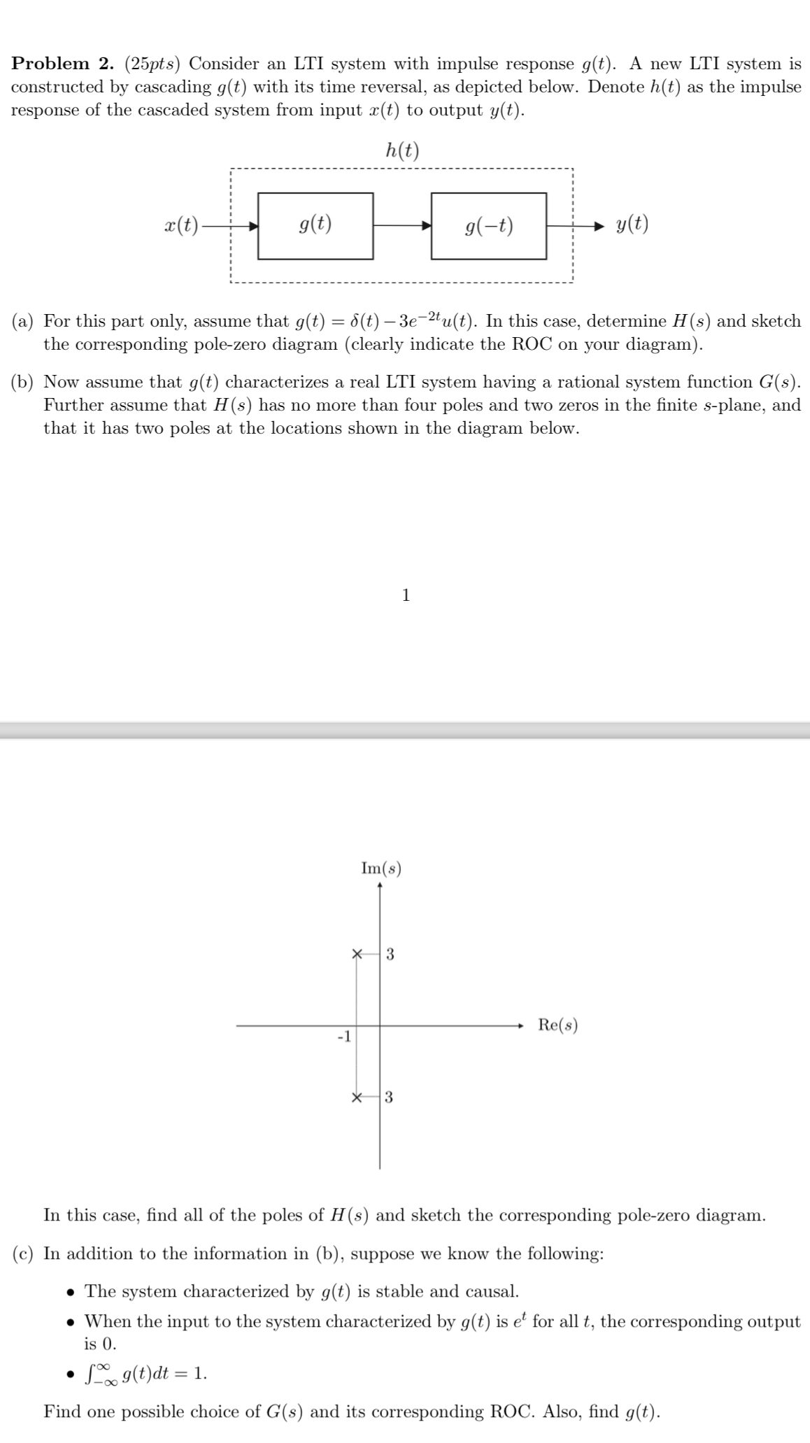 Solved Problem 2. (25pts) ﻿Consider an LTI system with | Chegg.com