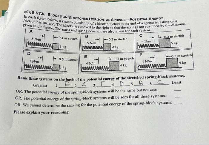 Solved Rank these systems on the basis of the potential | Chegg.com