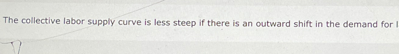 Solved The collective labor supply curve is less steep if | Chegg.com