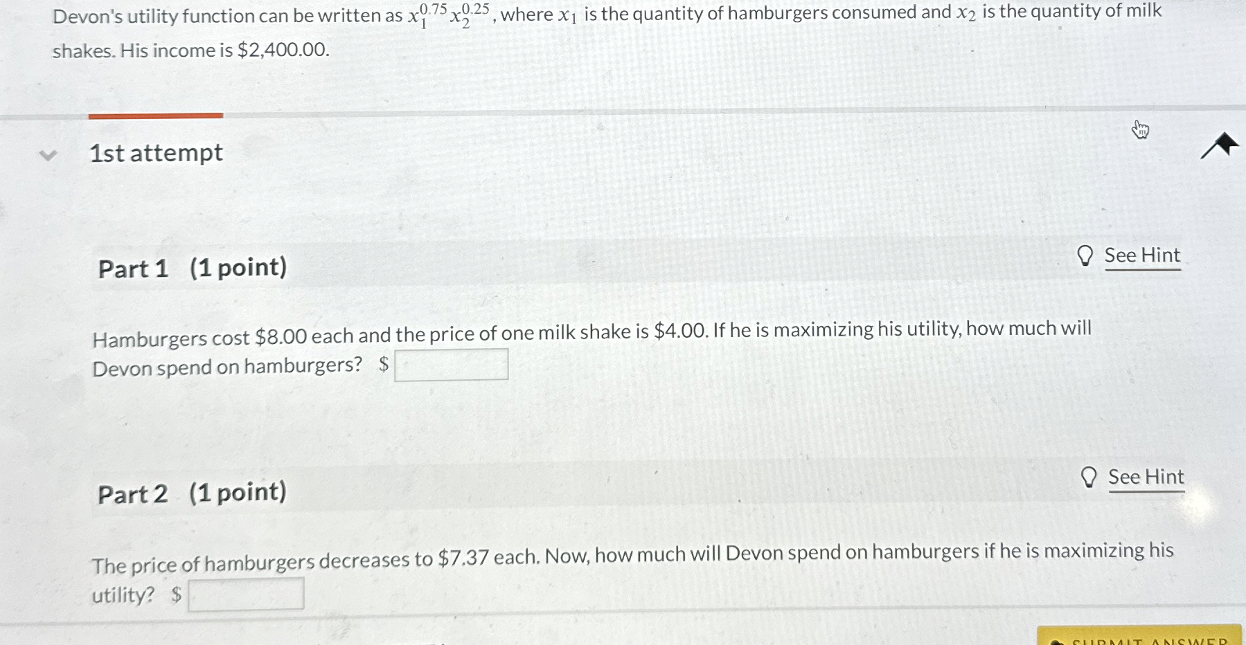 Solved Devon's utility function can be written as | Chegg.com