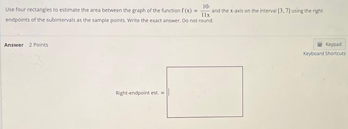 Solved Use four rectangles to estimate the area between the | Chegg.com