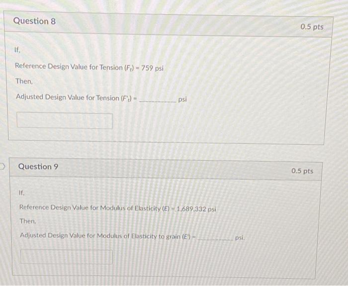 Solved For a wood member of following specification: | Chegg.com