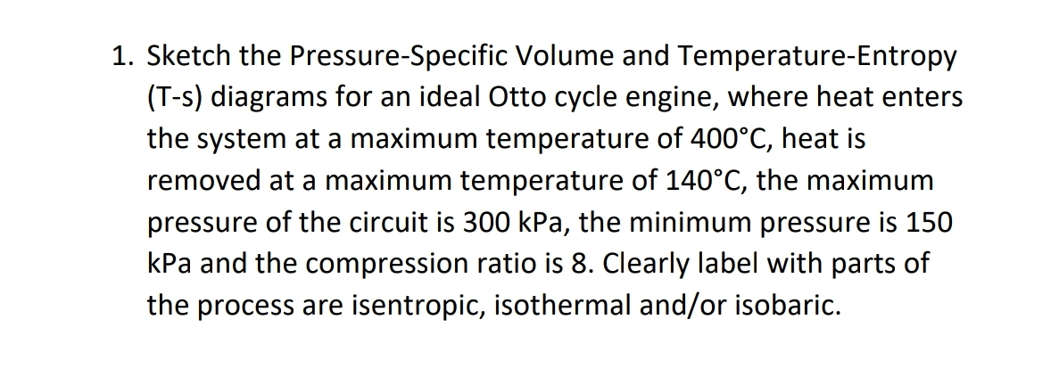 Solved Sketch the Pressure-Specific Volume and | Chegg.com