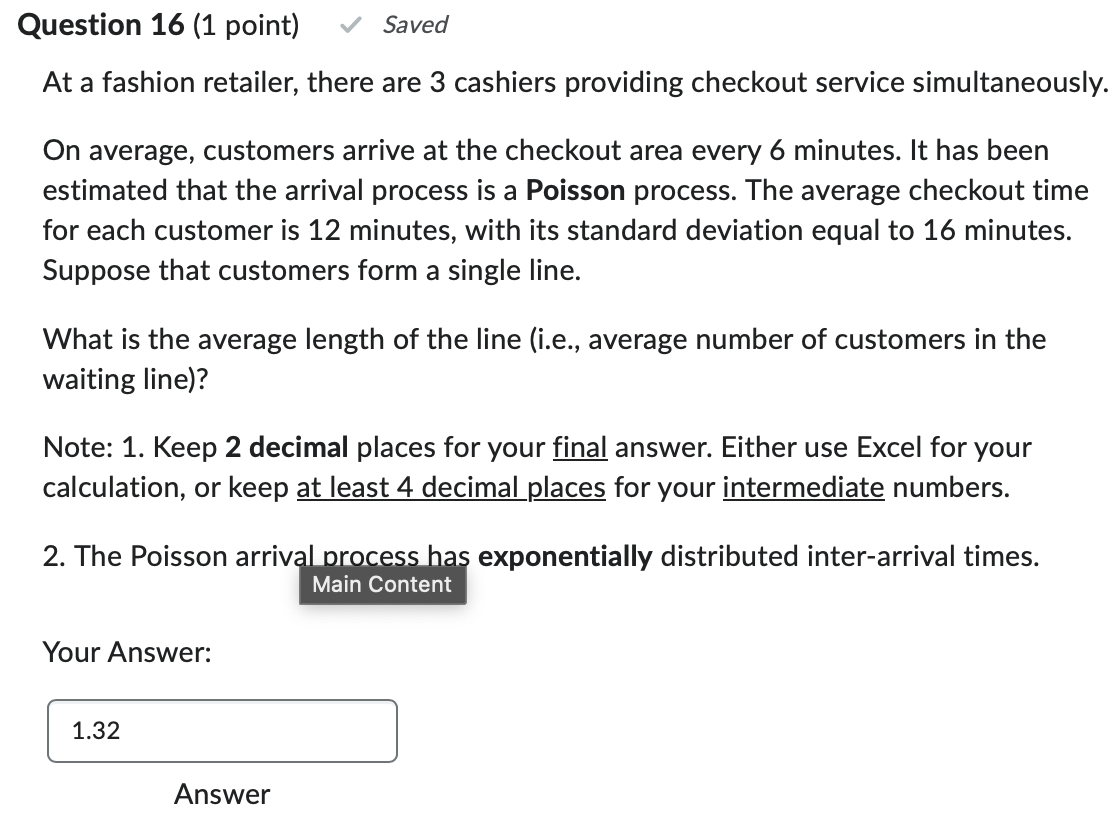 Question 16 (1 ﻿point) ﻿Saved At a fashion retailer, | Chegg.com