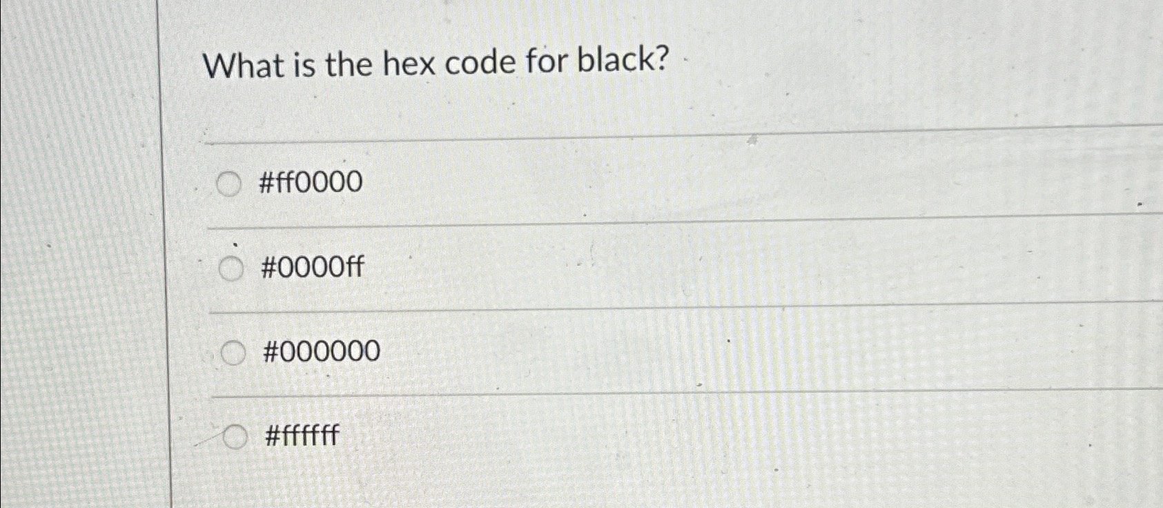 Solved What is the hex code for | Chegg.com