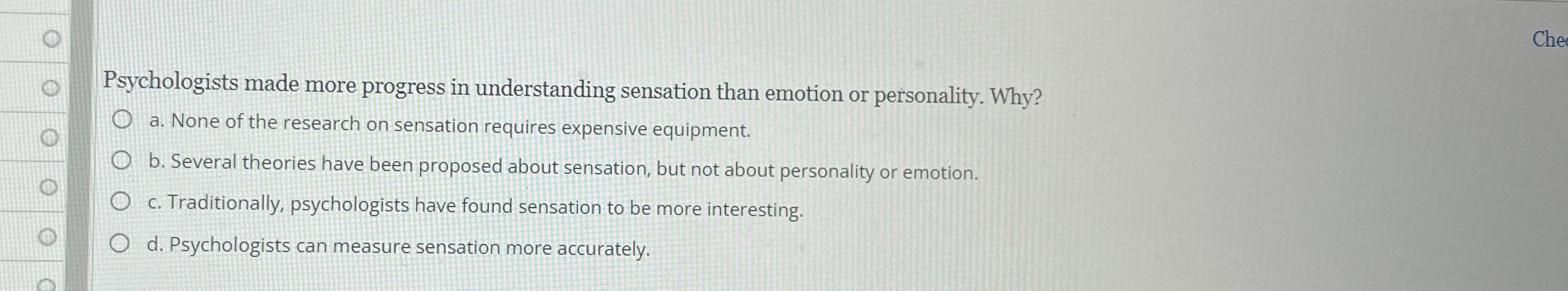 Solved Psychologists made more progress in understanding | Chegg.com