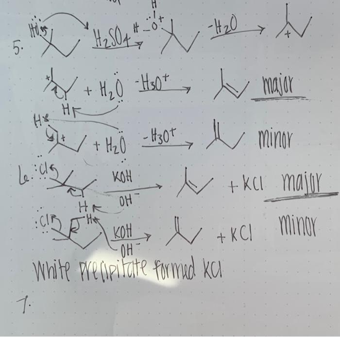 Solved E1 Procedure E2 Procedure reaction? 7. Using | Chegg.com