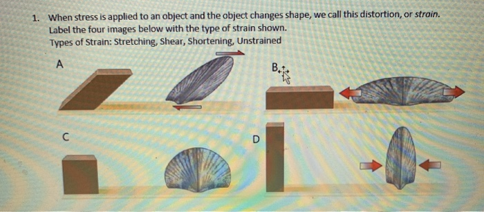 Solved 1. When stress is applied to an object and the object | Chegg.com