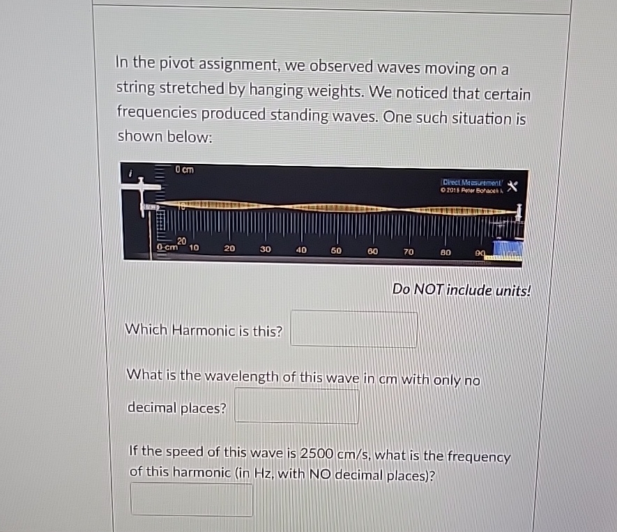 Solved In the pivot assignment, we observed waves moving on | Chegg.com