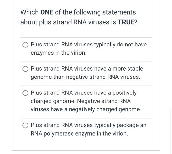 Solved Which ONE of the following statements about plus | Chegg.com