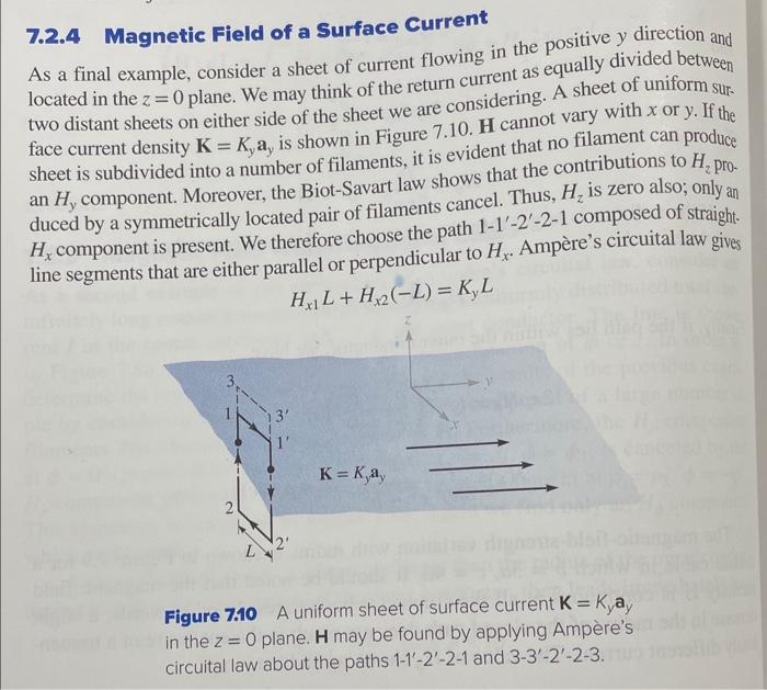 Solved 7.2.4 Magnetic Field of a Surface Current As a final | Chegg.com