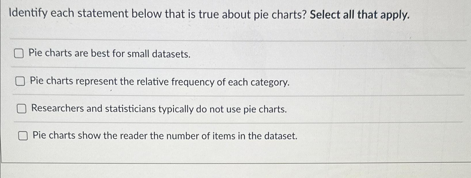 Solved Identify each statement below that is true about pie | Chegg.com