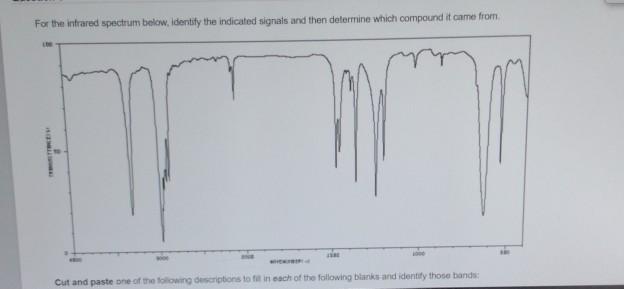 Solved For the intrared spectrum below. Identify the | Chegg.com