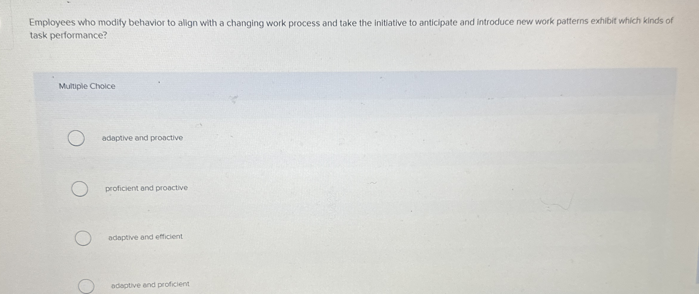 Solved Employees who modify behavior to align with a | Chegg.com