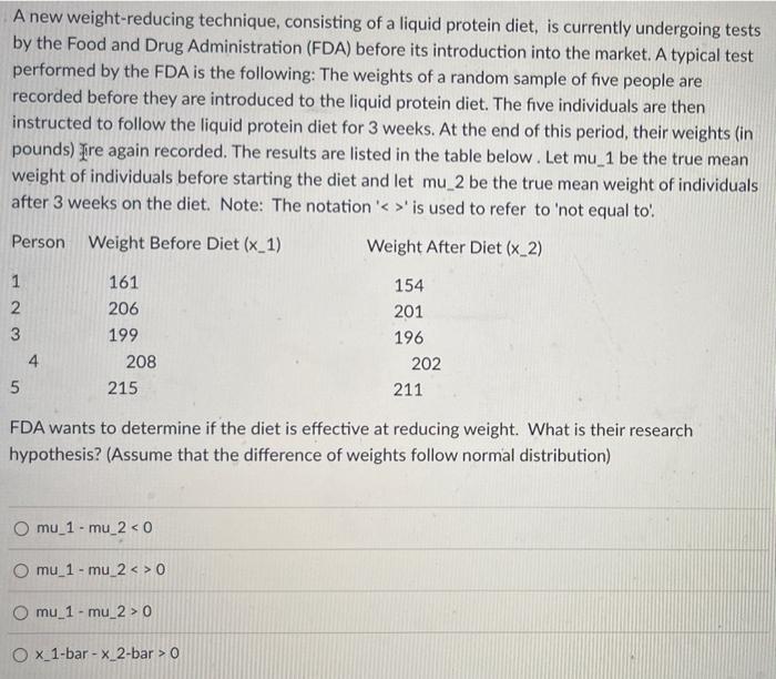 Solved A new weight-reducing technique, consisting of a | Chegg.com