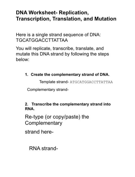 Solved You will replicate, transcribe, translate, and nutate | Chegg.com Solved You will replicate, transcribe, translate, and nutate | Chegg.com
