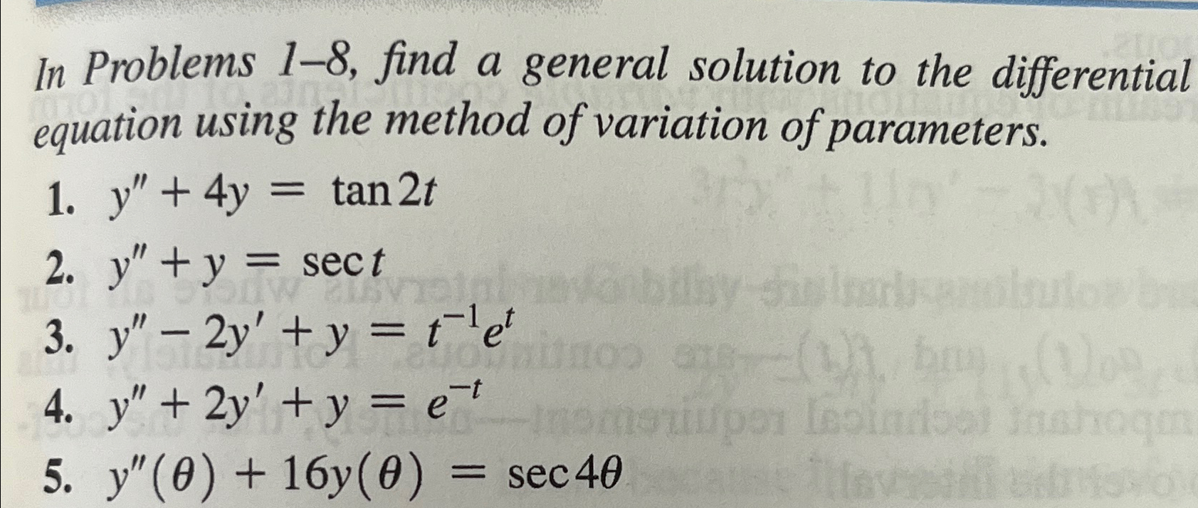 Solved In Problems 1-8, ﻿find a general solution to the | Chegg.com