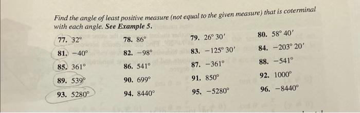 Solved Find the angle of least positive measure (not equal | Chegg.com