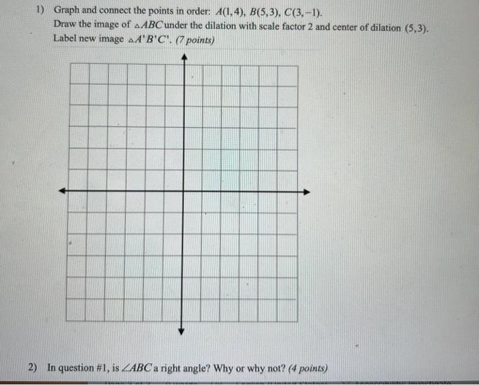 Solved 1) Graph and connect the points in order: | Chegg.com