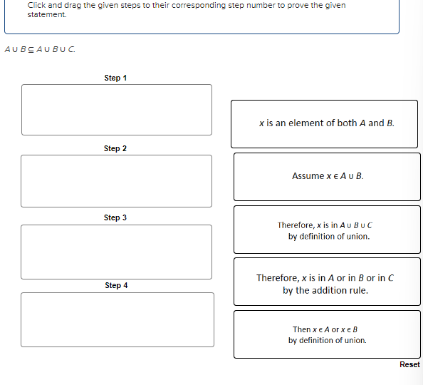Solved Click and drag the given steps to their corresponding | Chegg.com