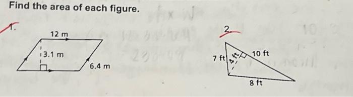 Solved Find the area of each figure. | Chegg.com