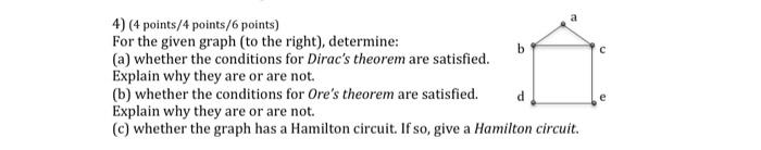 Solved 4) (4 points/4 points 6 points) For the given graph | Chegg.com