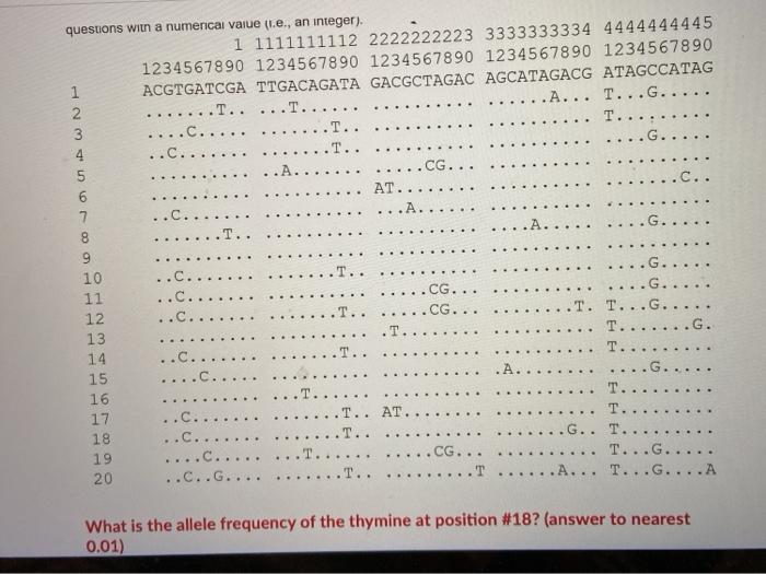 Solved -- .. T.. ....C. ..C. T. quesuons with a numerical | Chegg.com