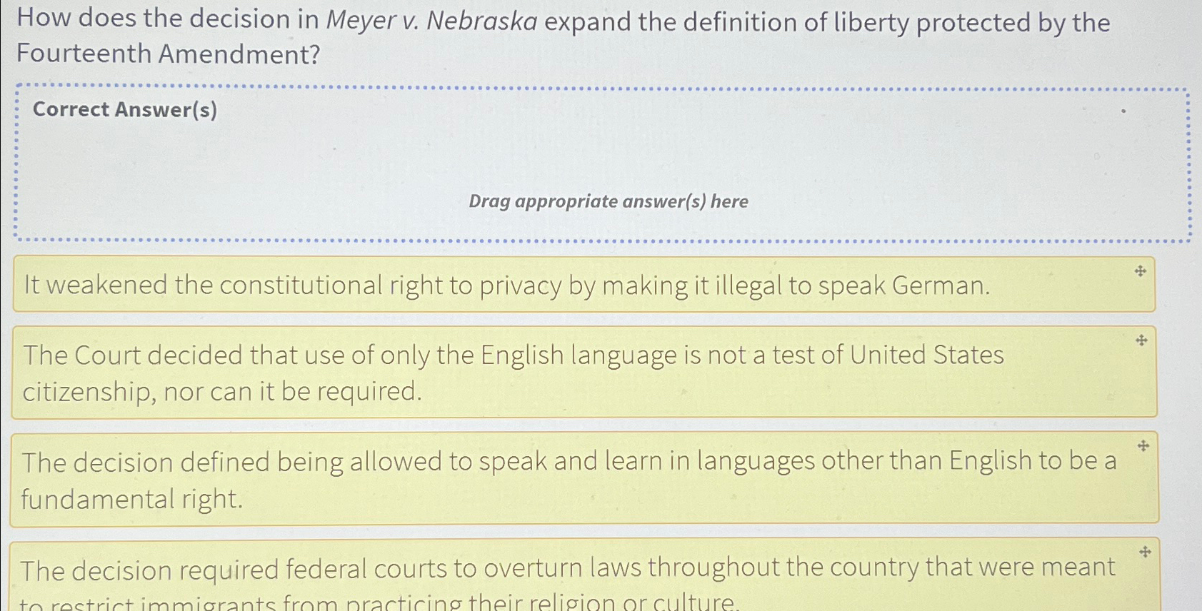 Solved How does the decision in Meyer v. ﻿Nebraska expand | Chegg.com