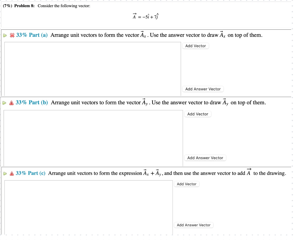 Solved (19%) ﻿Problem 2: Consider the following vector: | Chegg.com