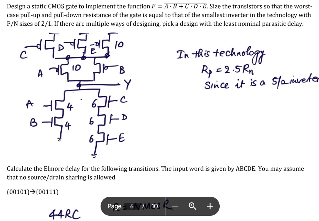Solved Design A Static Cmos Gate To Implement The Function 9554