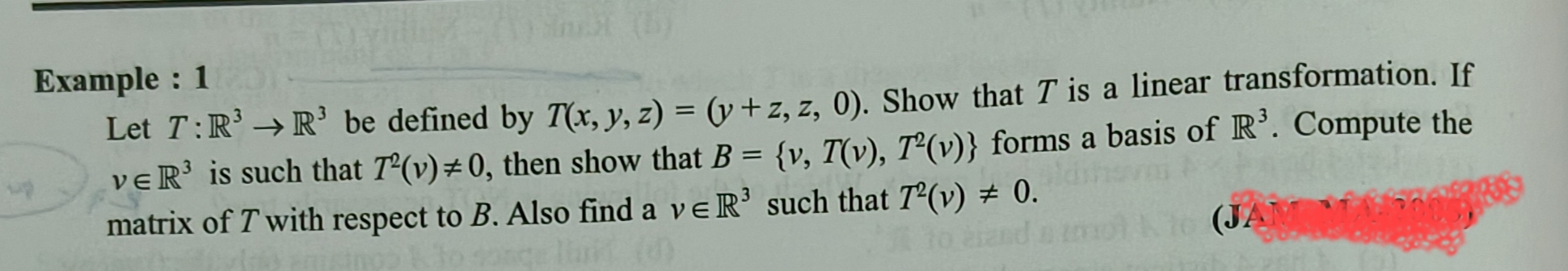 Solved Example : 1Let T:R3→R3 ﻿be defined by | Chegg.com