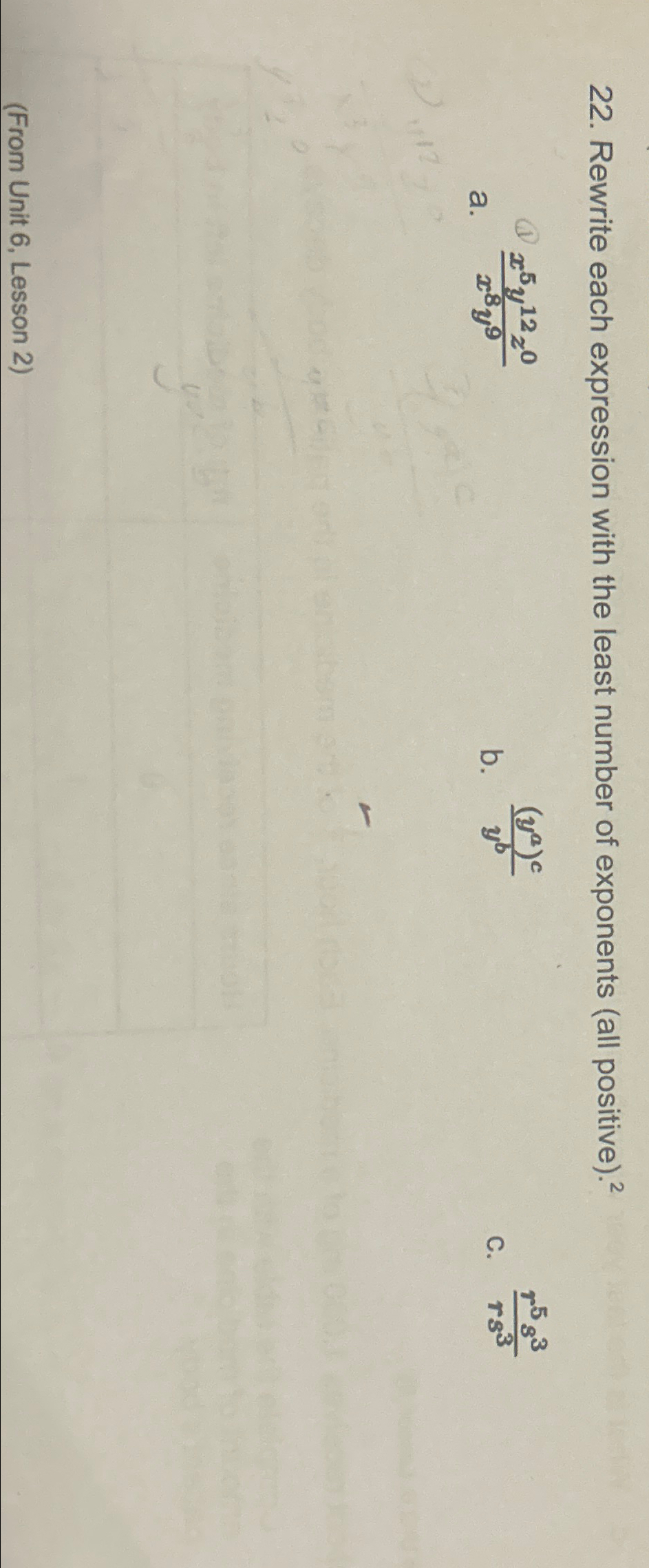 Solved Rewrite each expression with the least number of | Chegg.com