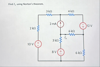 Solved Find Io ﻿using Norton's theorem.RthIscIn | Chegg.com