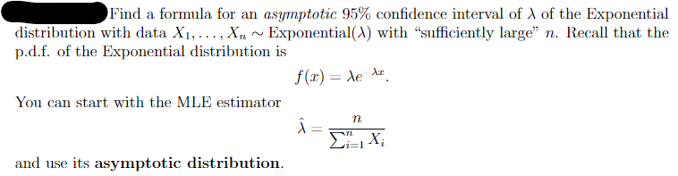 Solved Find a formula for an asymptotic 95% ﻿confidence | Chegg.com